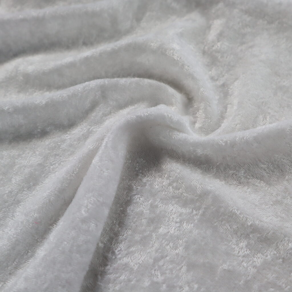Crushed Velour White – Reynard Fabrics